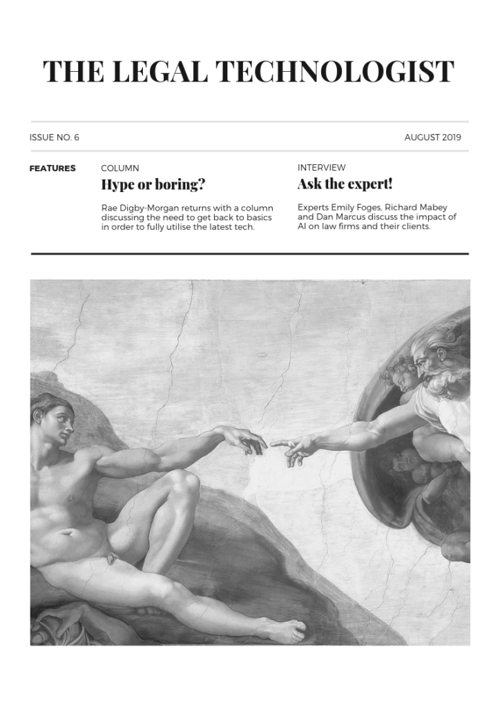 August 2019 – The Legal Technologist